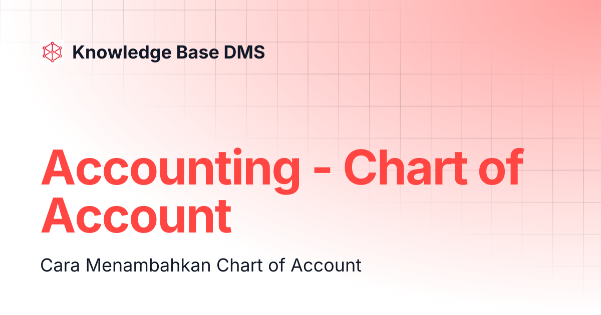Accounting - Chart of Account | Knowledge Base DMS