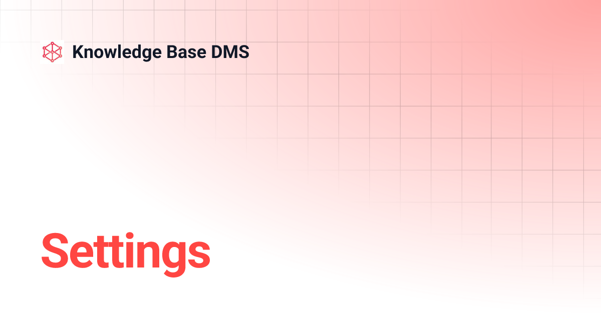 Settings | Knowledge Base DMS