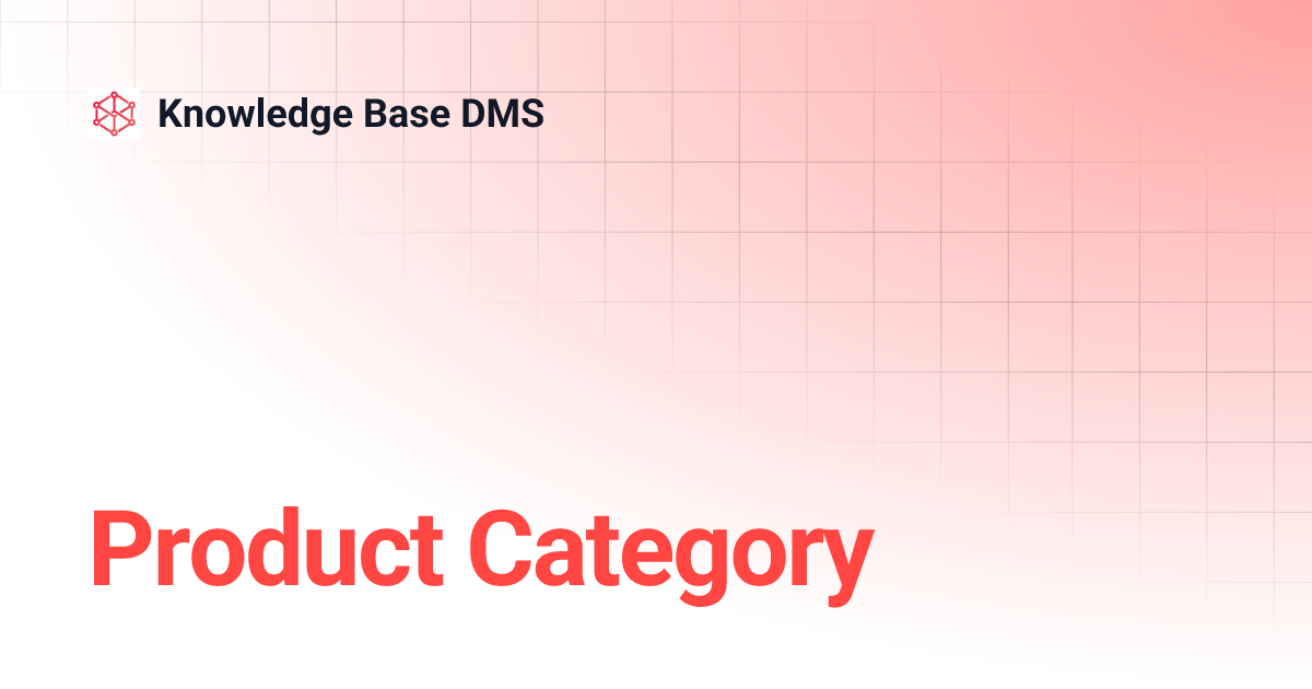 Product Category | Knowledge Base DMS