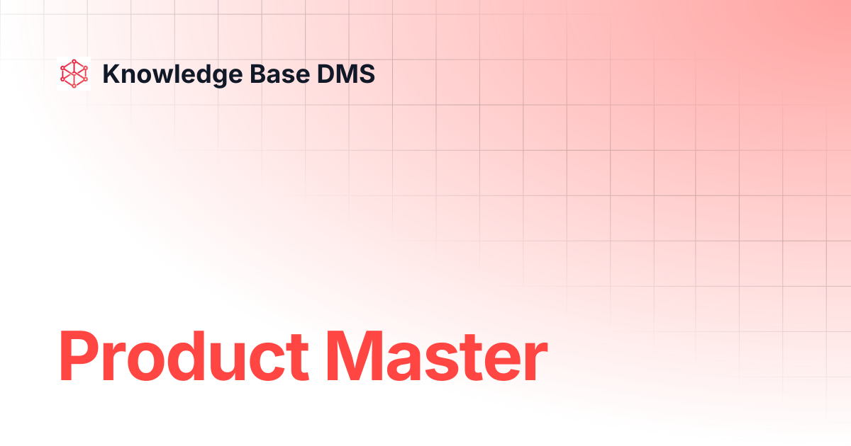 Product Master | Knowledge Base DMS